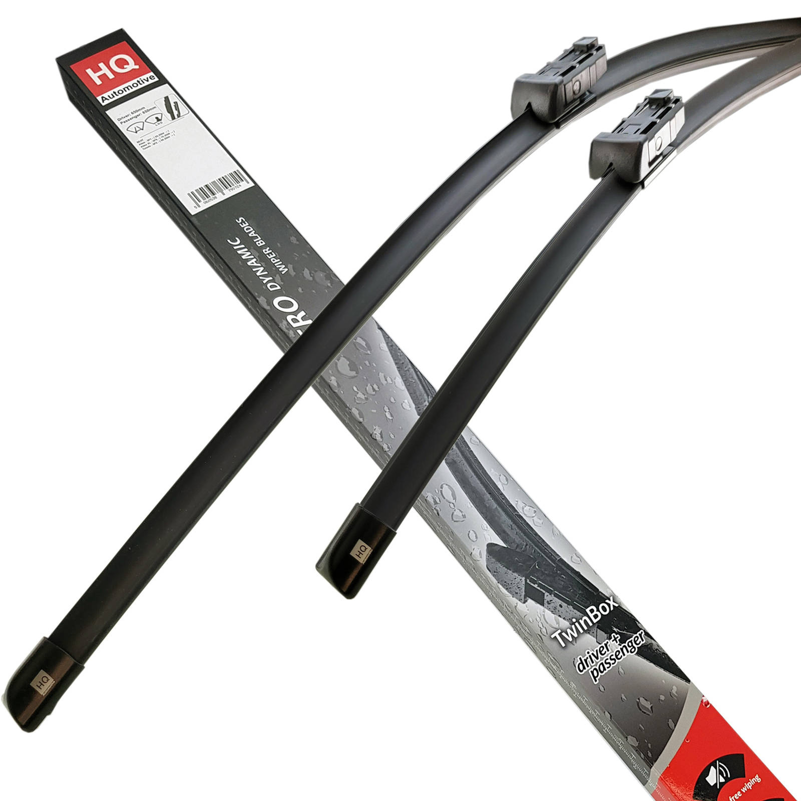 Two Front Frameless Wiper Blades HQ Aero Dynamic - ADB81-624 Twin Box ...